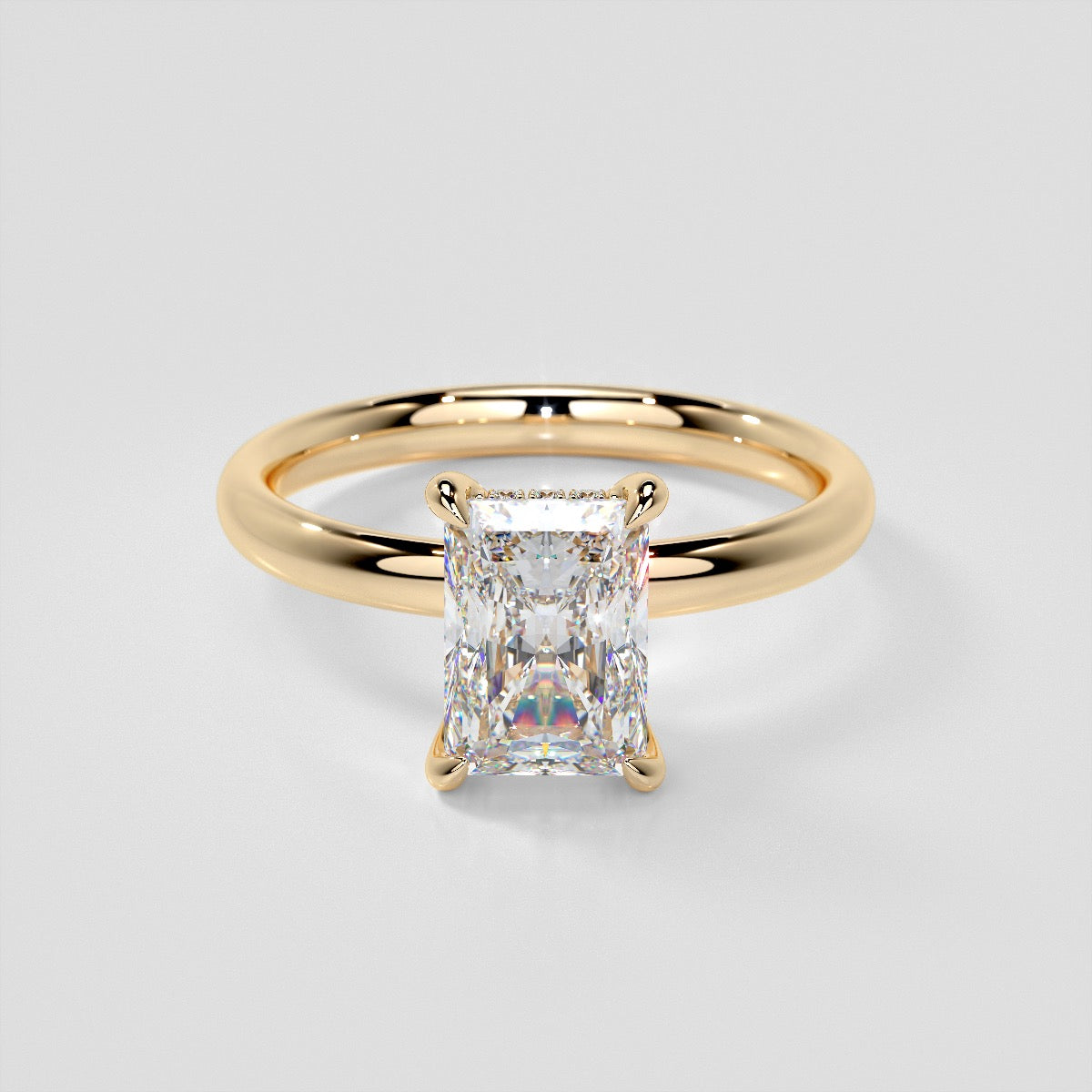 Lab Grown Diamond Radiant Cut Hidden Halo Engagement Ring – Agape Diamonds