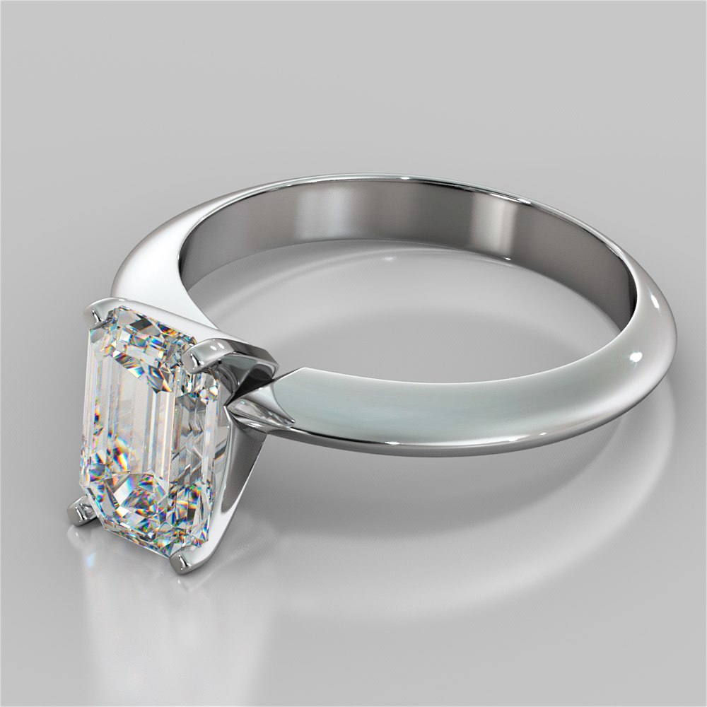 Agape Lab Grown Emerald Cut Tiffany Style Engagement Ring – Agape Diamonds