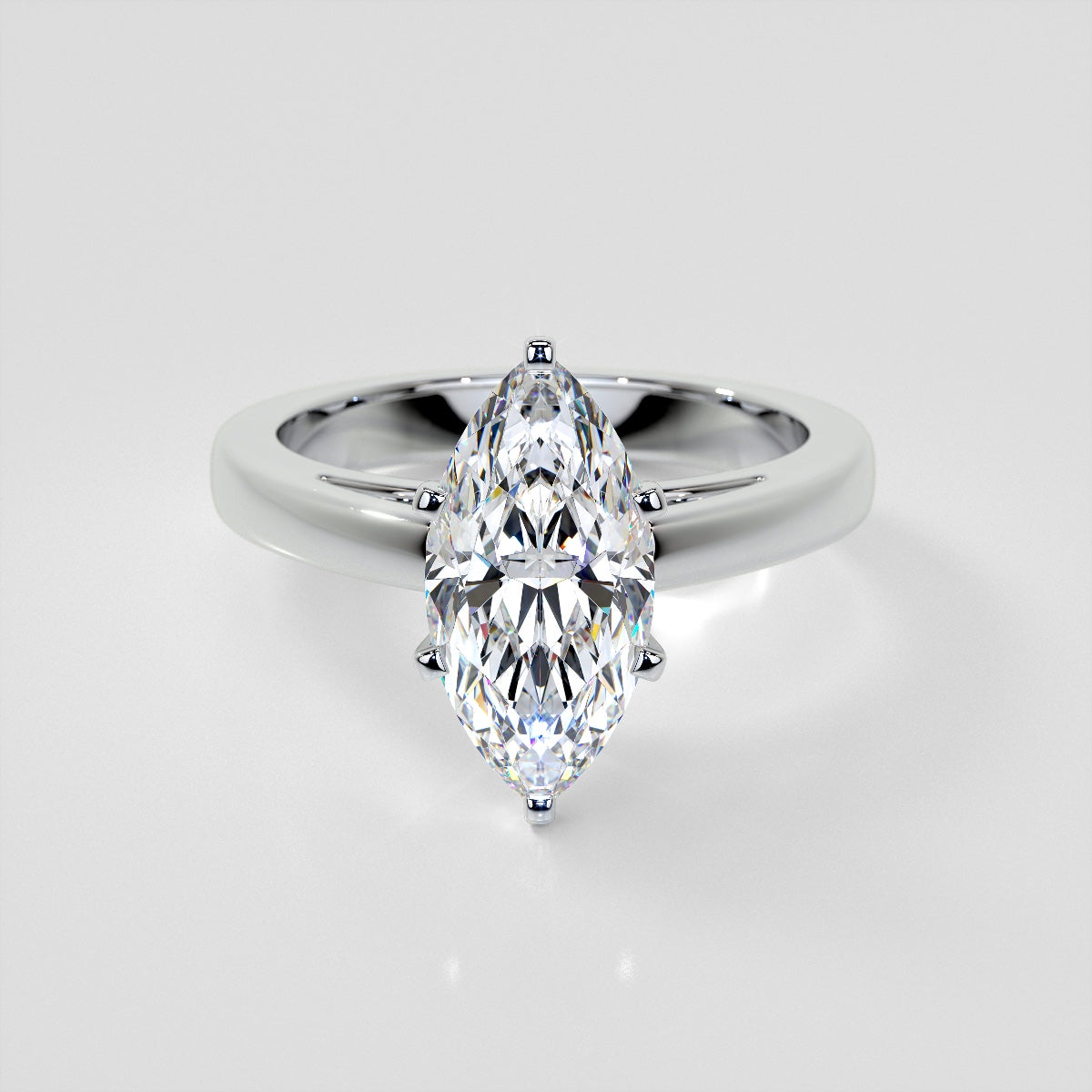 Lab Grown Diamond Marquise Cut Cathedral Style Engagement Ring – Agape ...